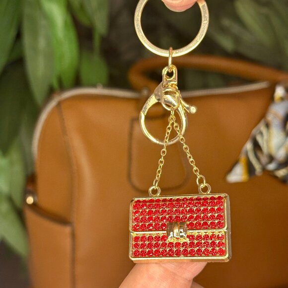 Unbranded | Accessories | Sparkly Red Rhinestone Purse Bag Charm Key ...